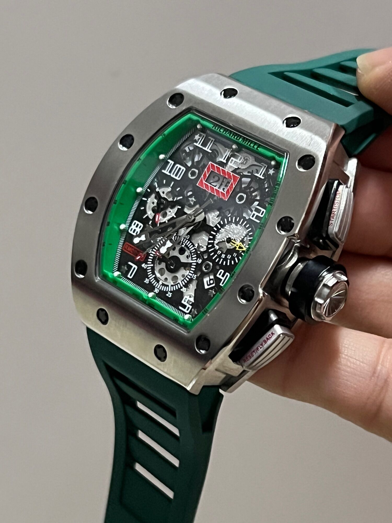 RM green with silver high quality Japanese movement automatic with one ...