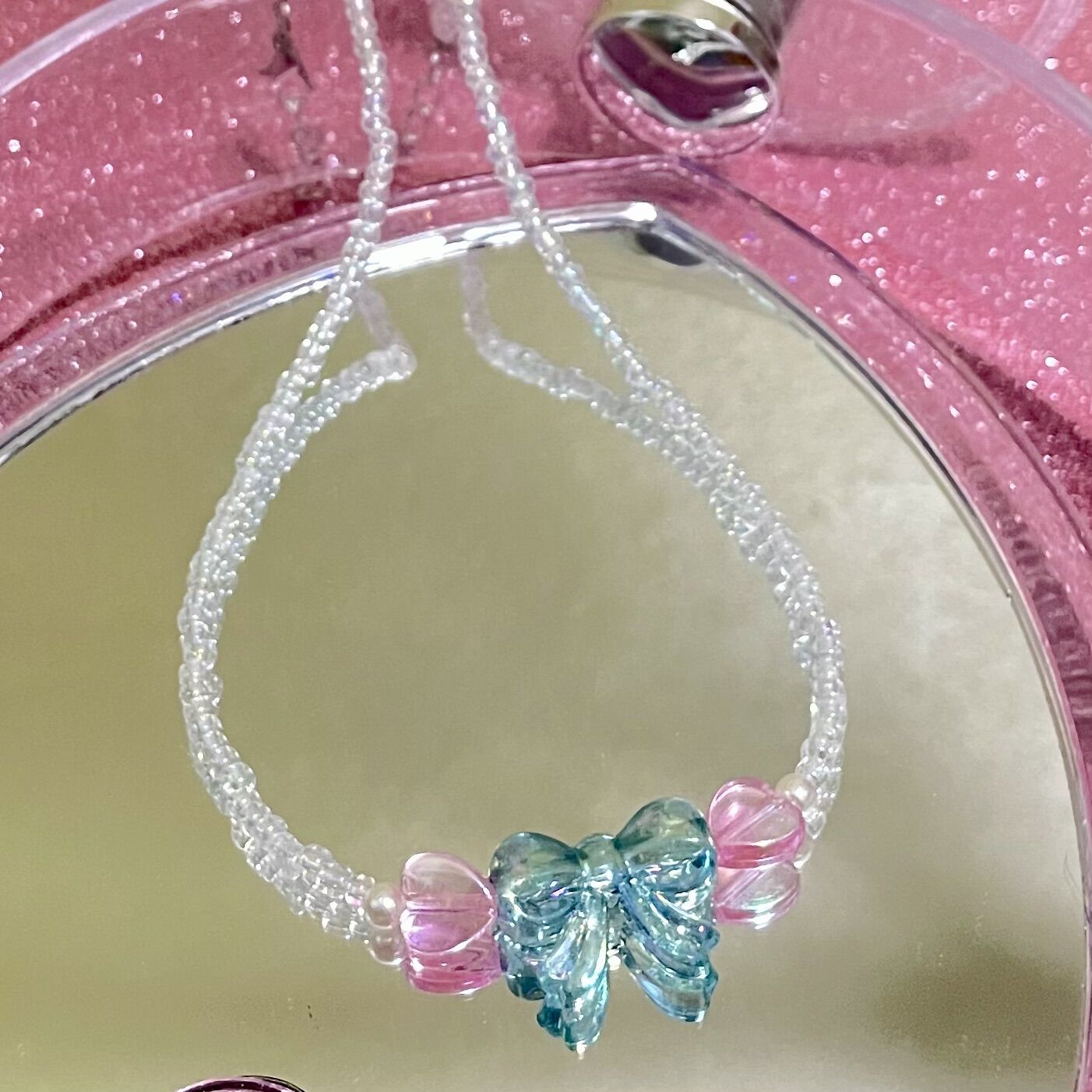 Ribbon heart necklace🎀 | Lazada.co.th