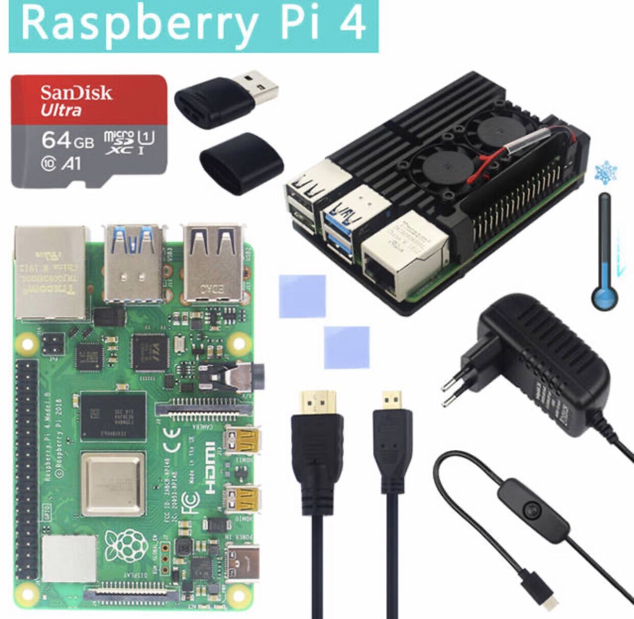 เซต Raspberry Pi 4 Ram 4gb+SD Card 128gb+อุปกรณ์ใช้งาน 6 ชิ้น - ap ...