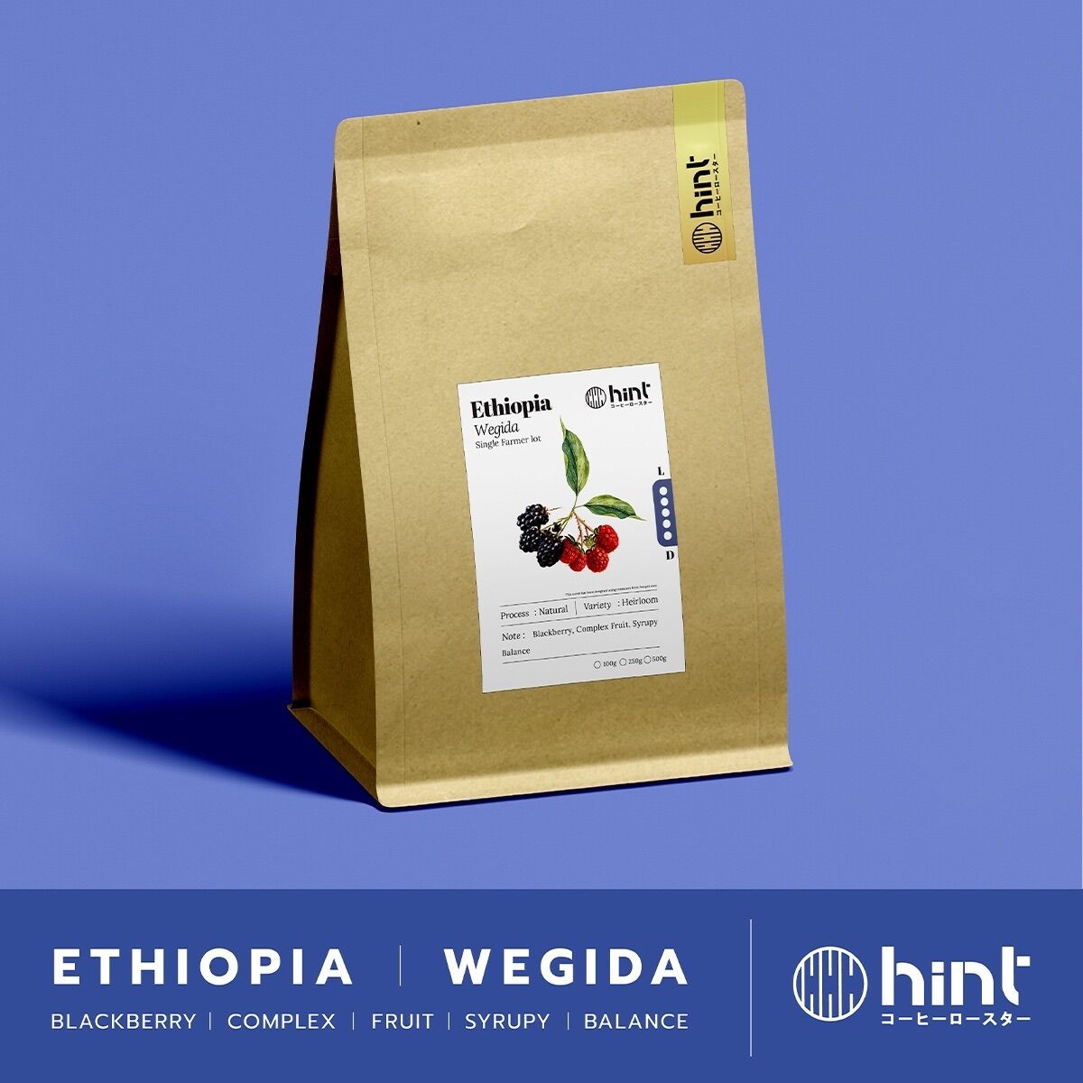 HINT Coffee Roaster เมล็ดกาแฟคั่วกลางอ่อน Wegida - Ethiopia100g. - HINT ...