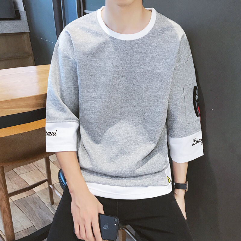 Summer Mens Short Sleeved T Shirt Korean Style 5 Half Sleeve Shirt