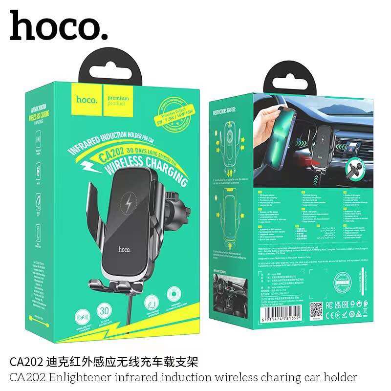 Hoco CA202 Car Wireless Charger 15W ที่ชาร์จ ไร้สาย สำหรับ ช่องแอร์ รถยนต์ แท้100% | Lazada.co.th