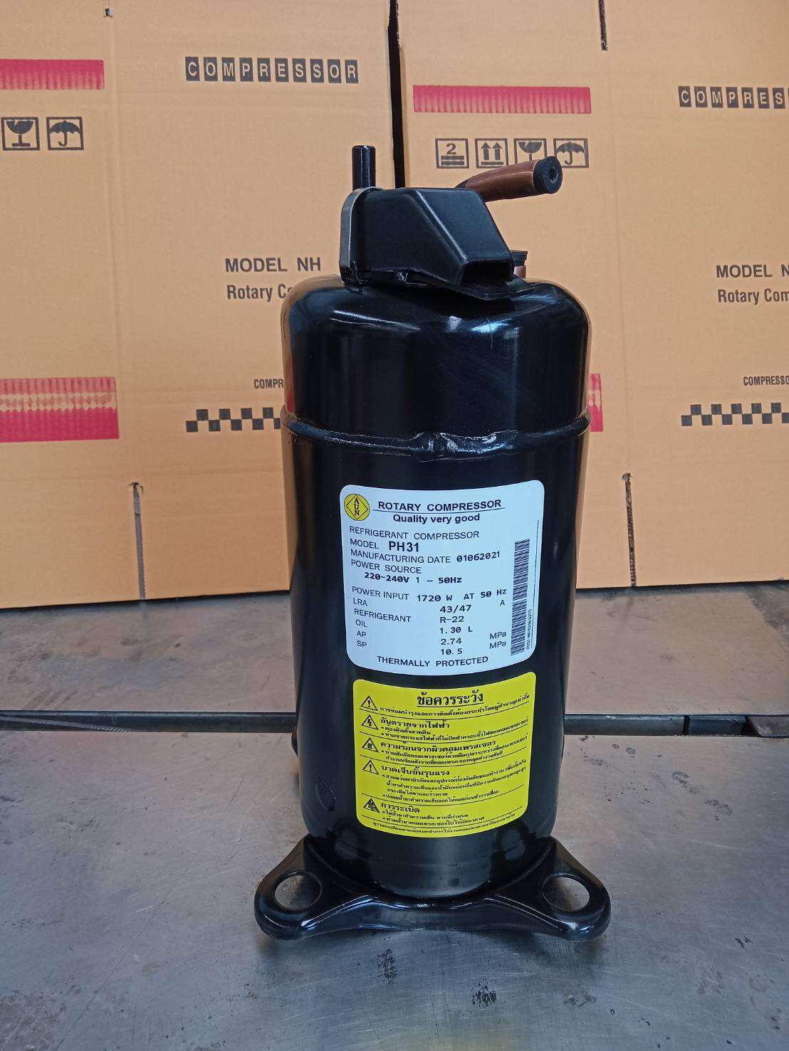 คอมเพรสเซอร์แอร์มือสอง ยี่ห้อมิสซู รุ่น PH31 ขนาด 18000btu น้ำยา R22 ...