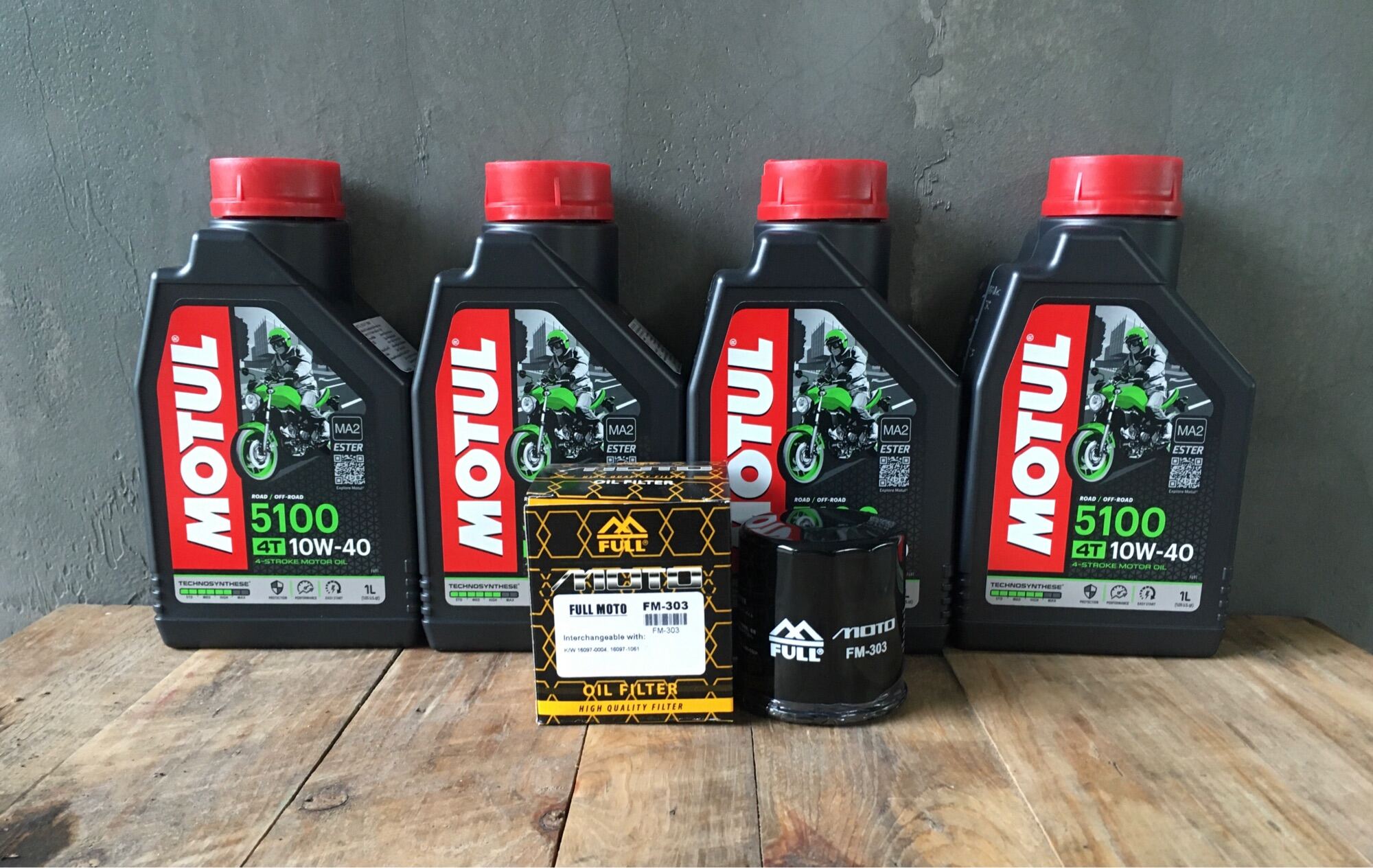 ชุดถ่ายน้ำมันเครื่อง Z800,Z900,Z1000,ZX-10R Motul 5100 10w-40 ครบชุดตามรูป - Pk-Oil - ThaiPick