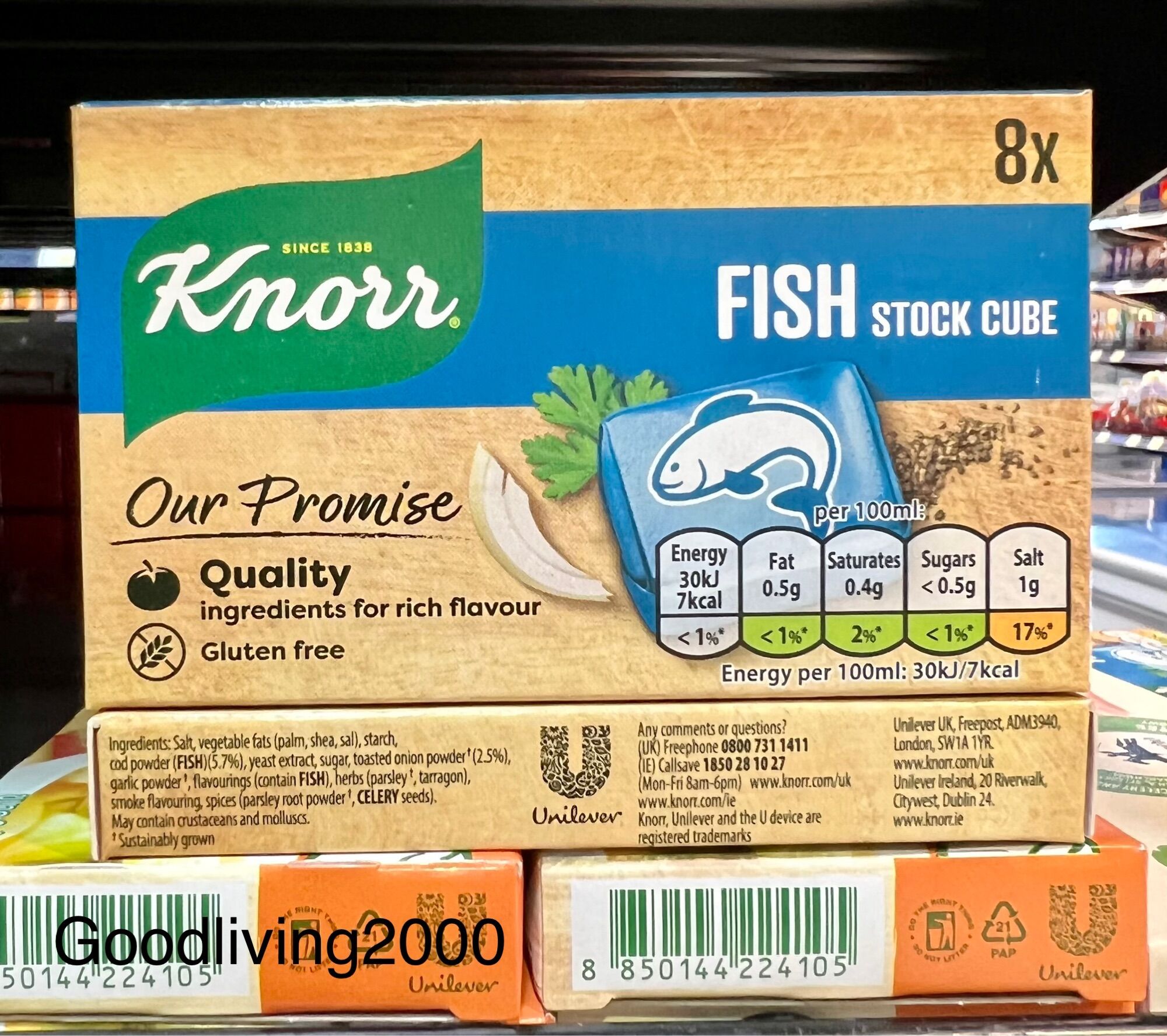 (ส่งฟรี) Knorr Fish stock cubes 80 g (8 pcs) คนอร์ ซุปก้อนรสปลา 80 กรัม ...