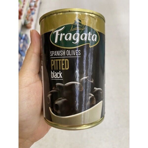 มะกอกดำ ไม่มีเมล็ด ในน้ำเกลือ ตรา ฟรากาตา 400 G. Pitted Black Spanish Olives ( Fragata Brand ...