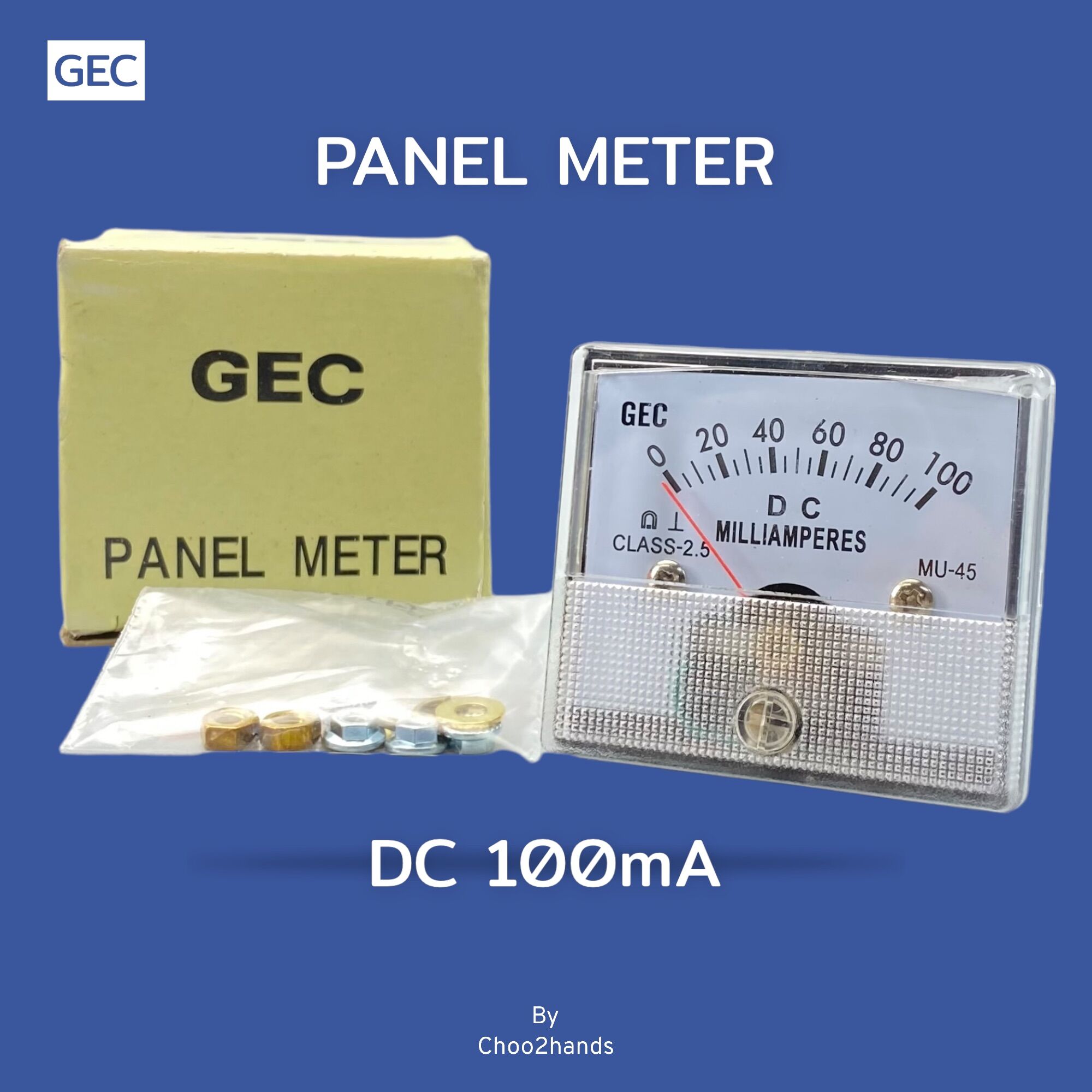 มิเตอร์วัดไฟ Panel Meter Dc 100mA (พร้อมน๊อต+แหวน) GEC DC Panel meter ...