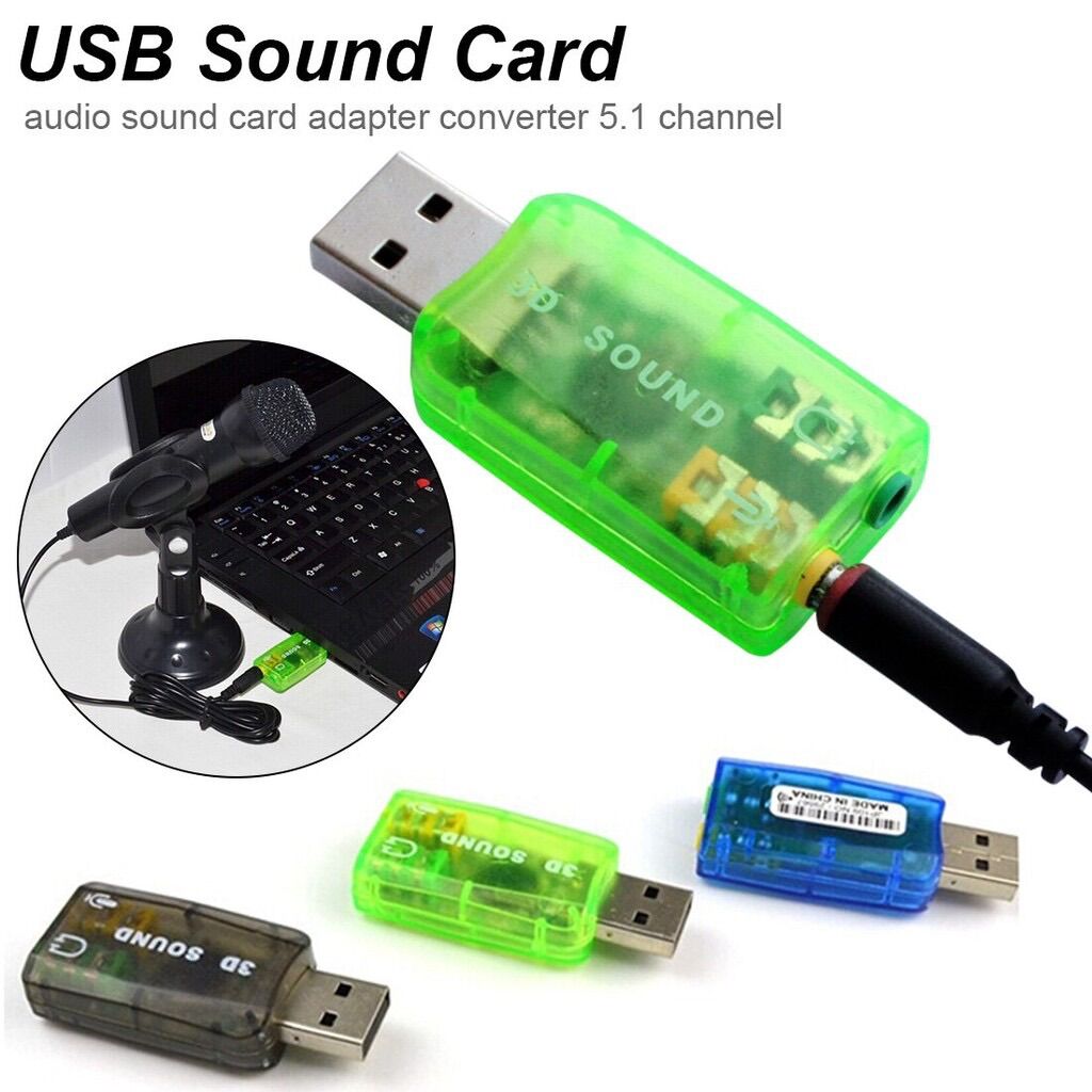 USB Sound Card 5.1 CH 3D Audio Adapter for Desktop Laptop Notebook ...