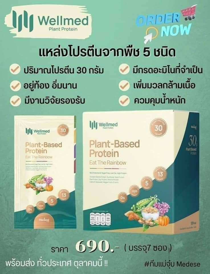 Wellmed โปรตีนพืช ออแกนิก มีแคลเซียม | Lazada.co.th