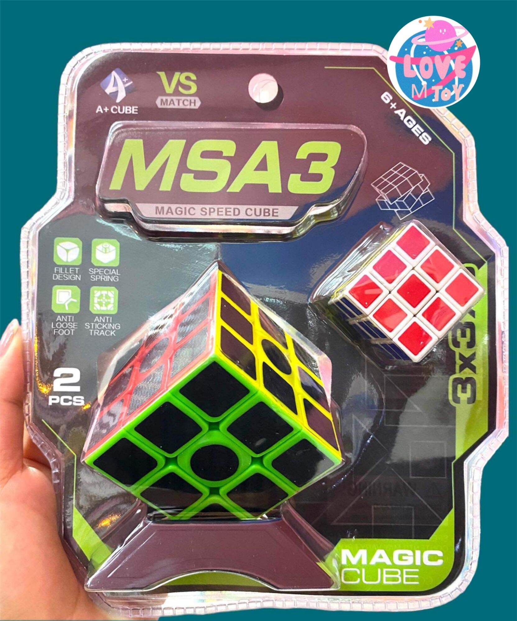 รูบิด ลูกบิดทรงบาศก์แถมฟรีอันเล็ก1 ขนาดมาตราฐาน 3x3x3 แก่นแม่เหล็กลูกบิดกระดูกงู พัฒนาสมอง แบบ3 ...