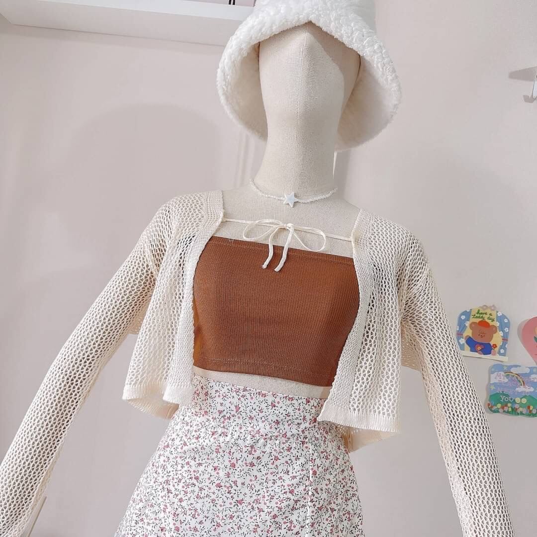 🧡PATCHARIN🧡🧸ชุดเซต 3 ชิ้น ( เสื้อคลุม+เกาะอก+กระโปรง) | Lazada.co.th