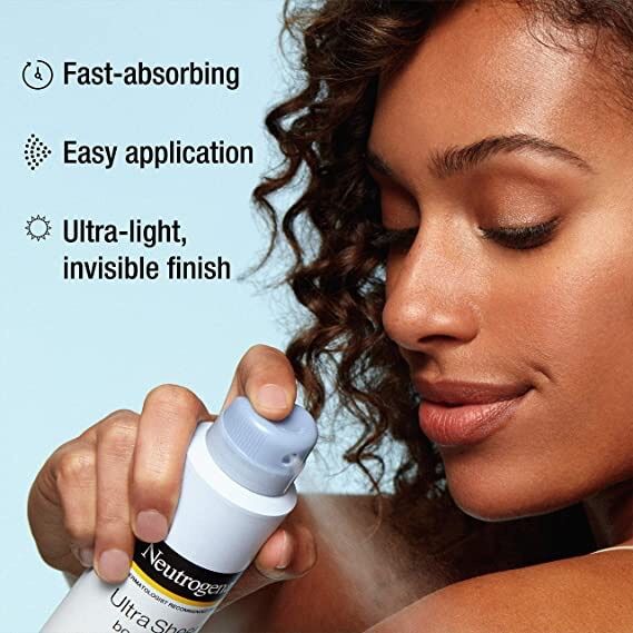 สเปรย์ Neutrogena Ultra Sheer Body Mist Sunscreen Spray Broad Spectrum ...