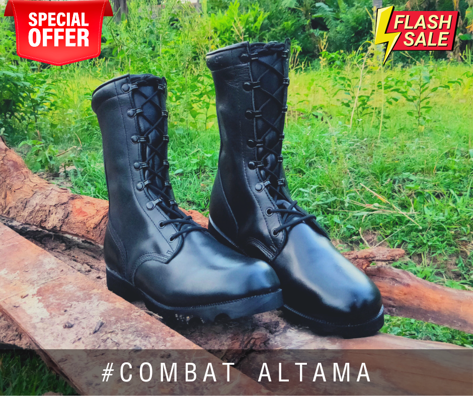 คอมแบท Us (ALTAMA) รองเท้าทหาร . ข้อสูง 10 นิ้ว , ขัดเงาง่าย , ทรงสวย ...