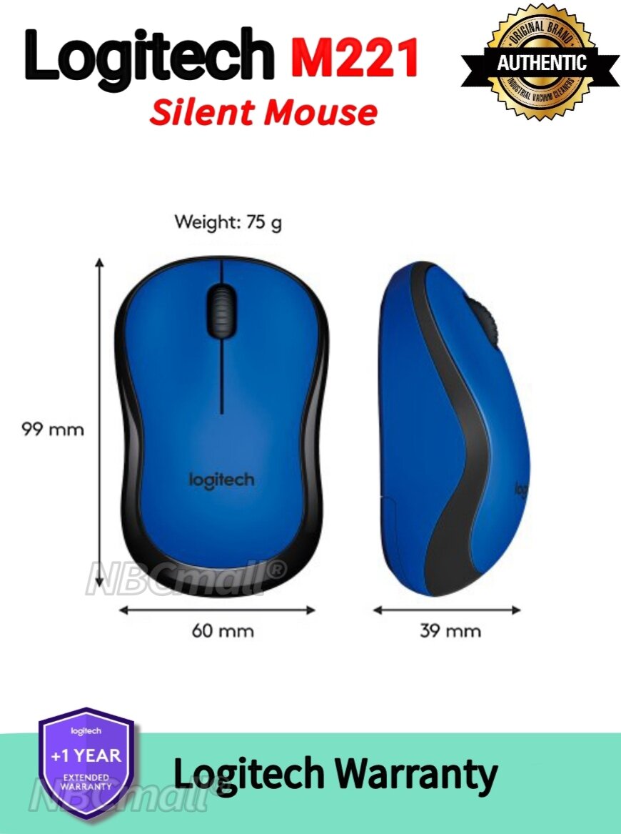 เมาส์ Logitech Silent Wireless Mouse M221 แท้ รับประกันศูนย์ - NBCmall ...