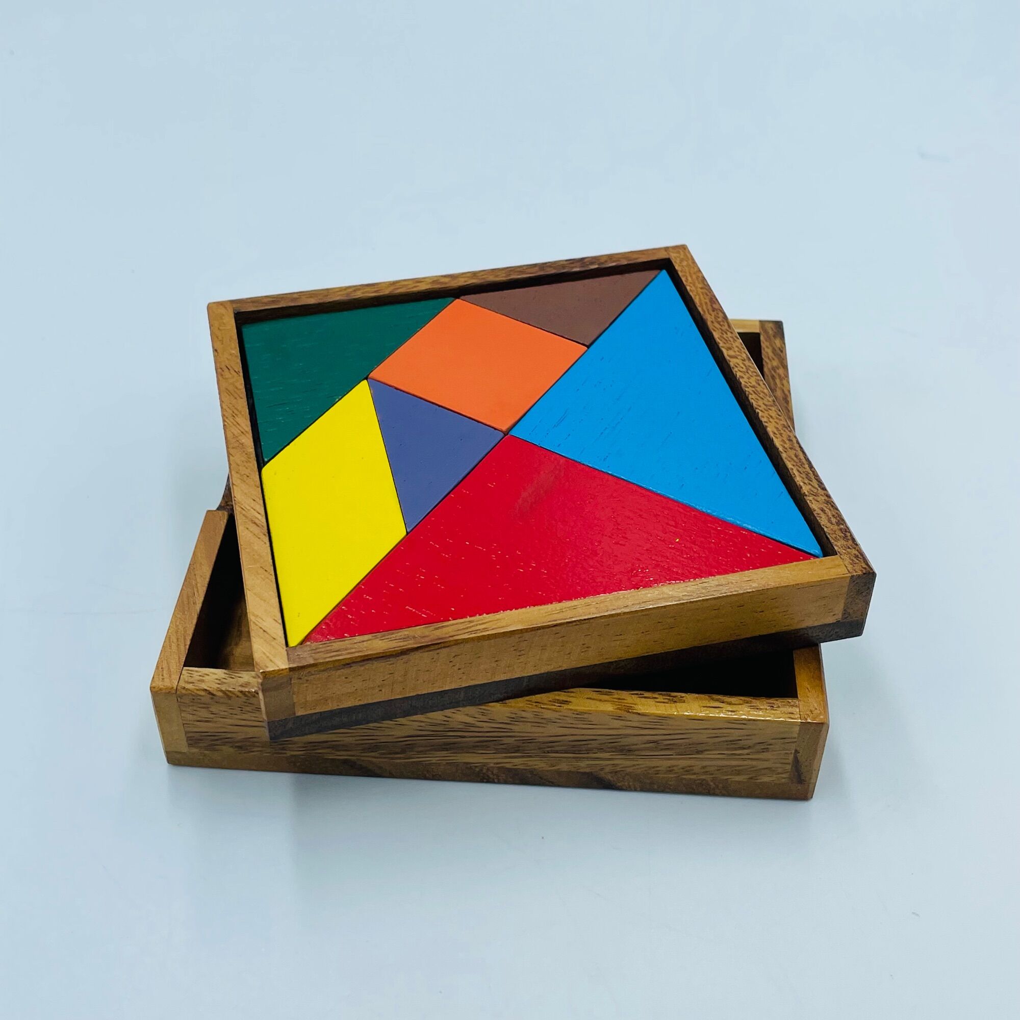 แทนแกรม7 ชิ้น เกมไม้แทนแกรม Folding Double Tangram with card ของเล่นไม้ ...