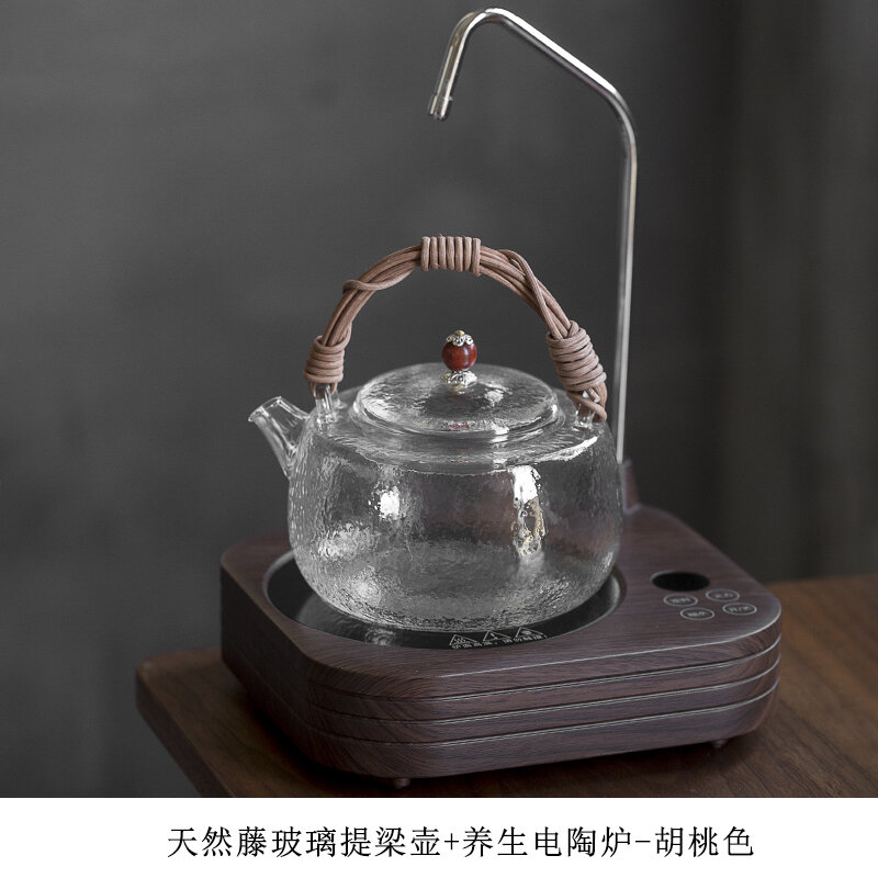 Shang Ming กาน้ำชาต้มแก้วชุดกาน้ำชากังฟูกาน้ำชาแก้วหวายธรรมชาติทนความ ...