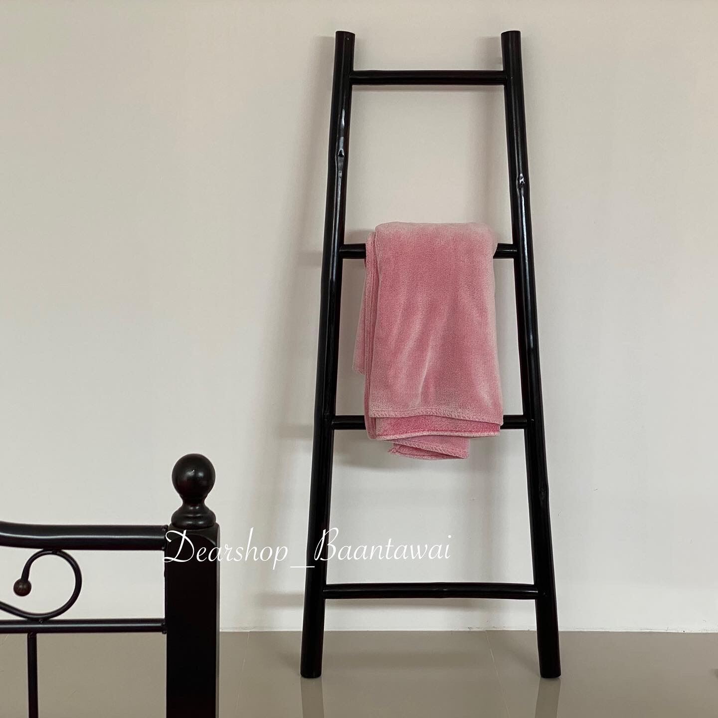 ราวบันไดพาดผ้า ราวพาดผ้า ราวไม้ไผ่(สีโอ๊ค) ทำจากไม้ไผ่ธรรมชาติ ผ่านการ ...