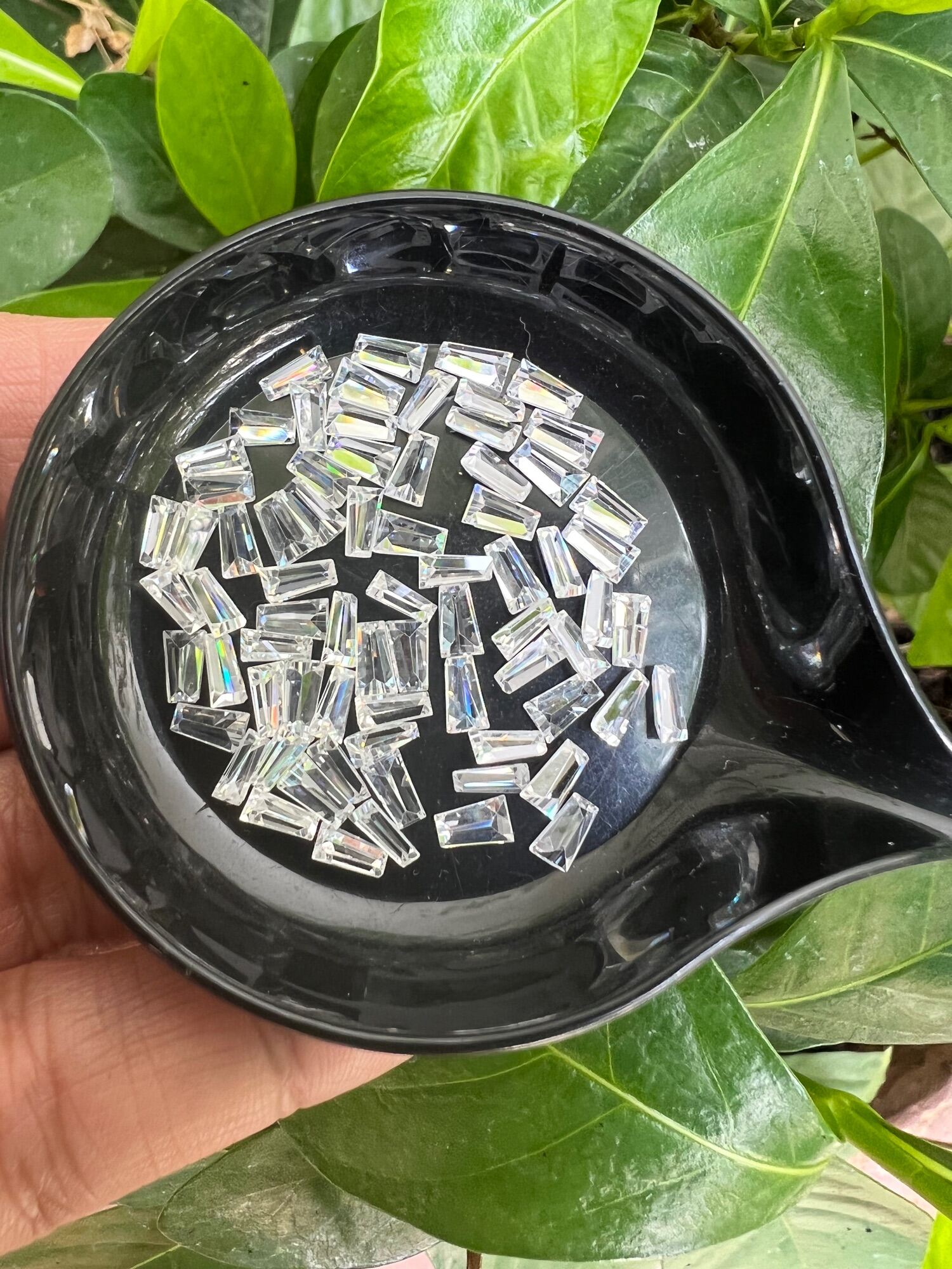 เพชรรัสเซียสีขาวรูปสี่เหลี่ยม BRILLIANT WHITE American diamond stone ...