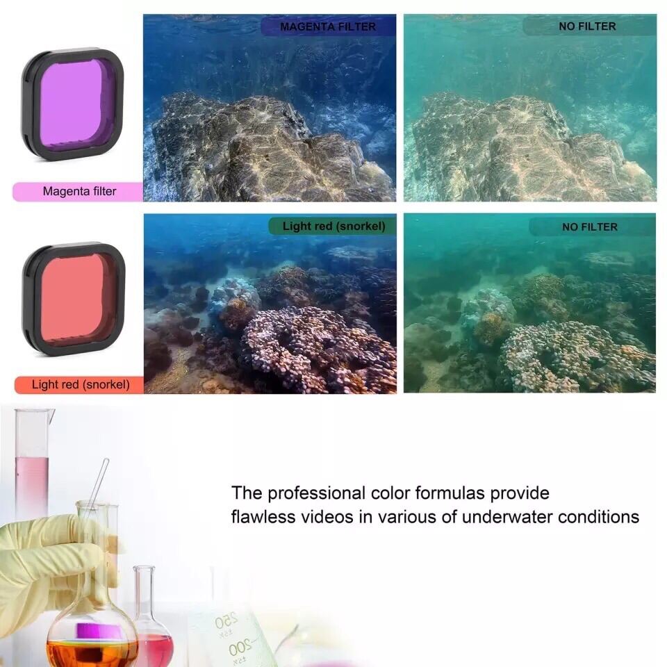 CPL ND8 ND16 ND32 Red Magenta Filter for GoPro Hero 10 9 Black Red ...