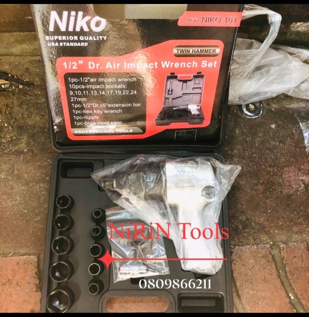 Niko บล็อกลม 1/2” 4หุน NIKO รุ่นงานหนัก TWIN HAMMER ลูกตีคอนคู่ คุณภาพสูง แถมฟรีลูกบล็อก 10 ลูก ...