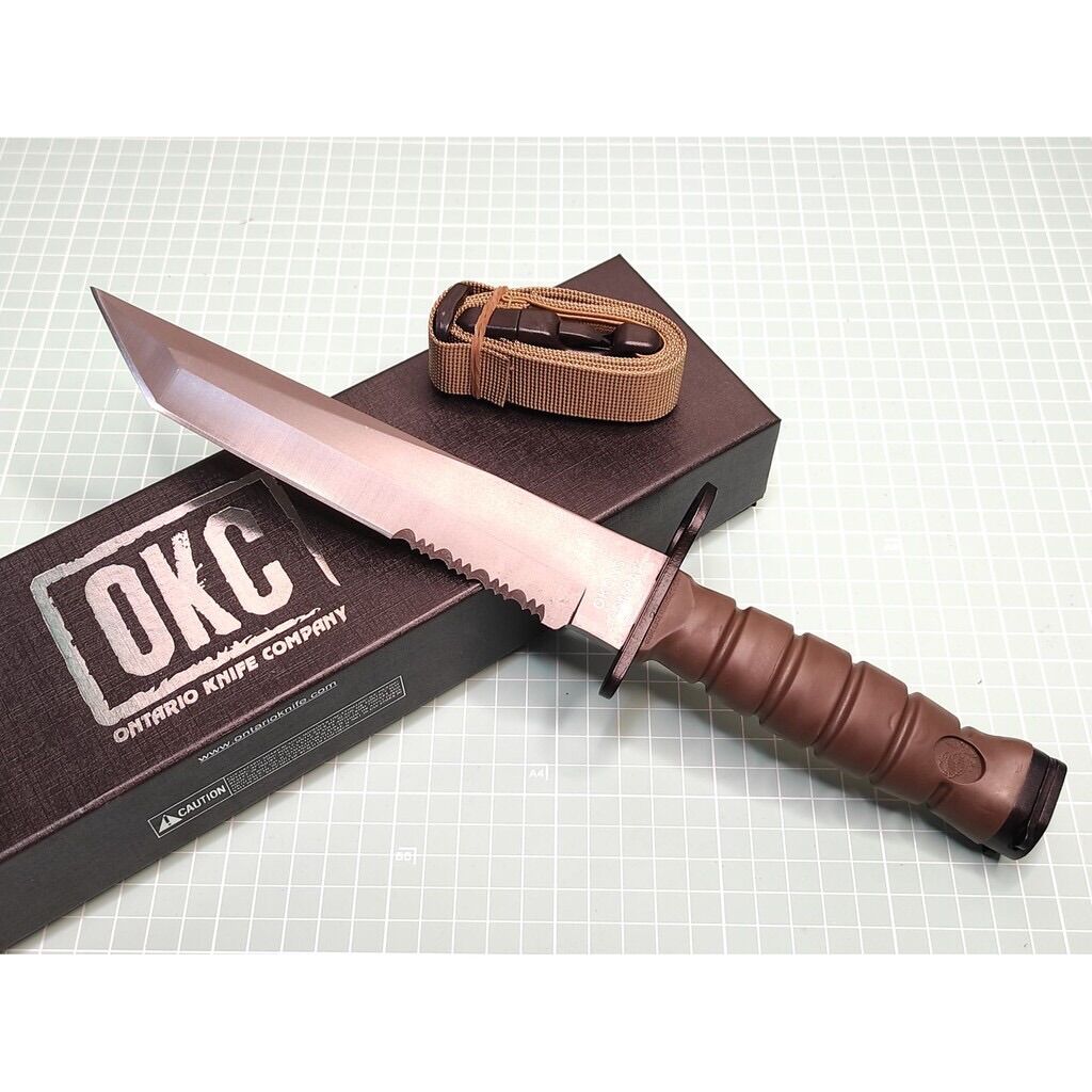 มีดใบตาย มีดทหาร รุ่น M10 OKC3S ยี่ห้อ OKC Ontario ใบเงิน รุ่นทรงใบปลาย ...