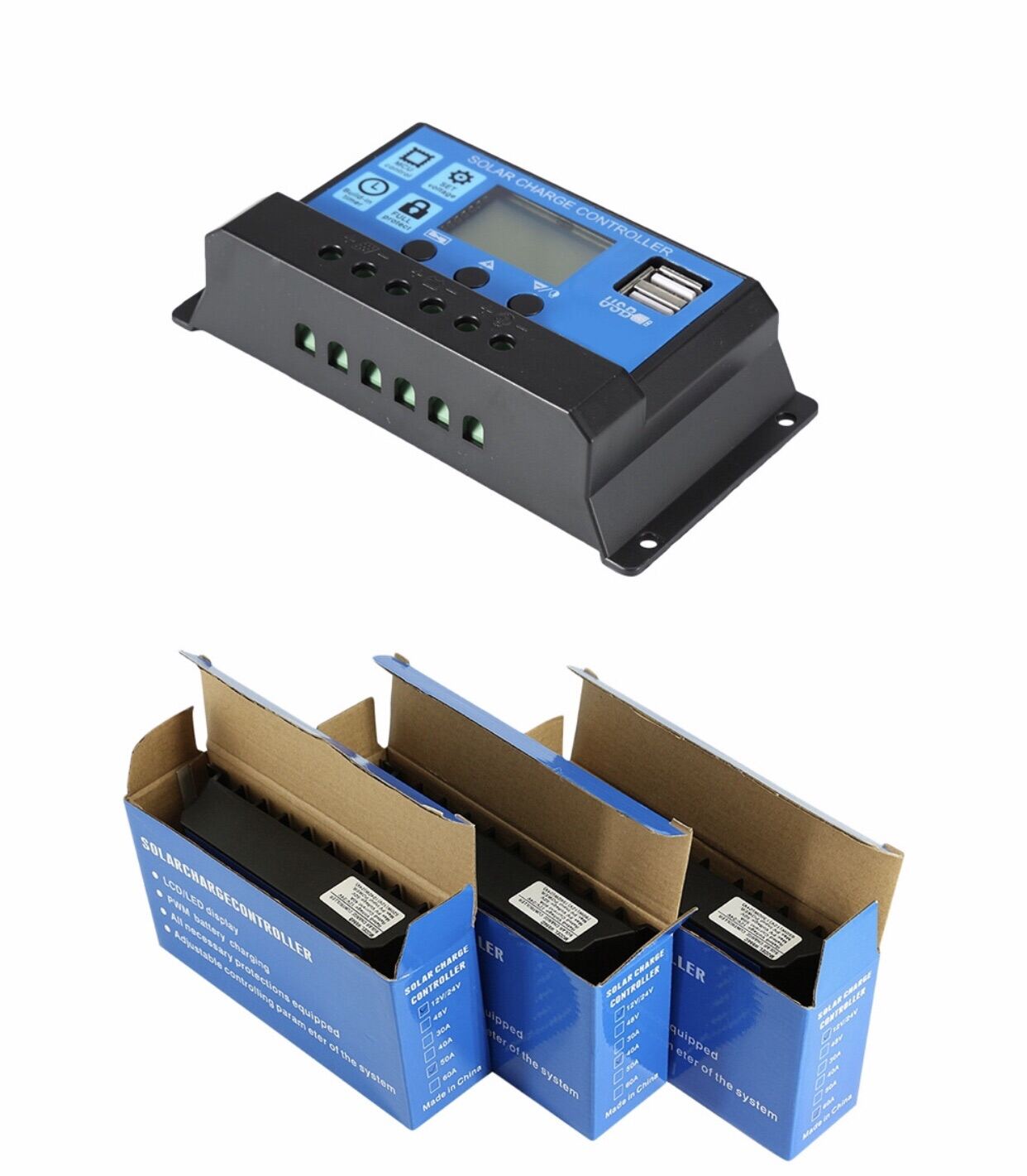 โซลาร์ ชาร์จเจอร์ 12V/24V 10A/3A solar charge controller - AJ POWER ...