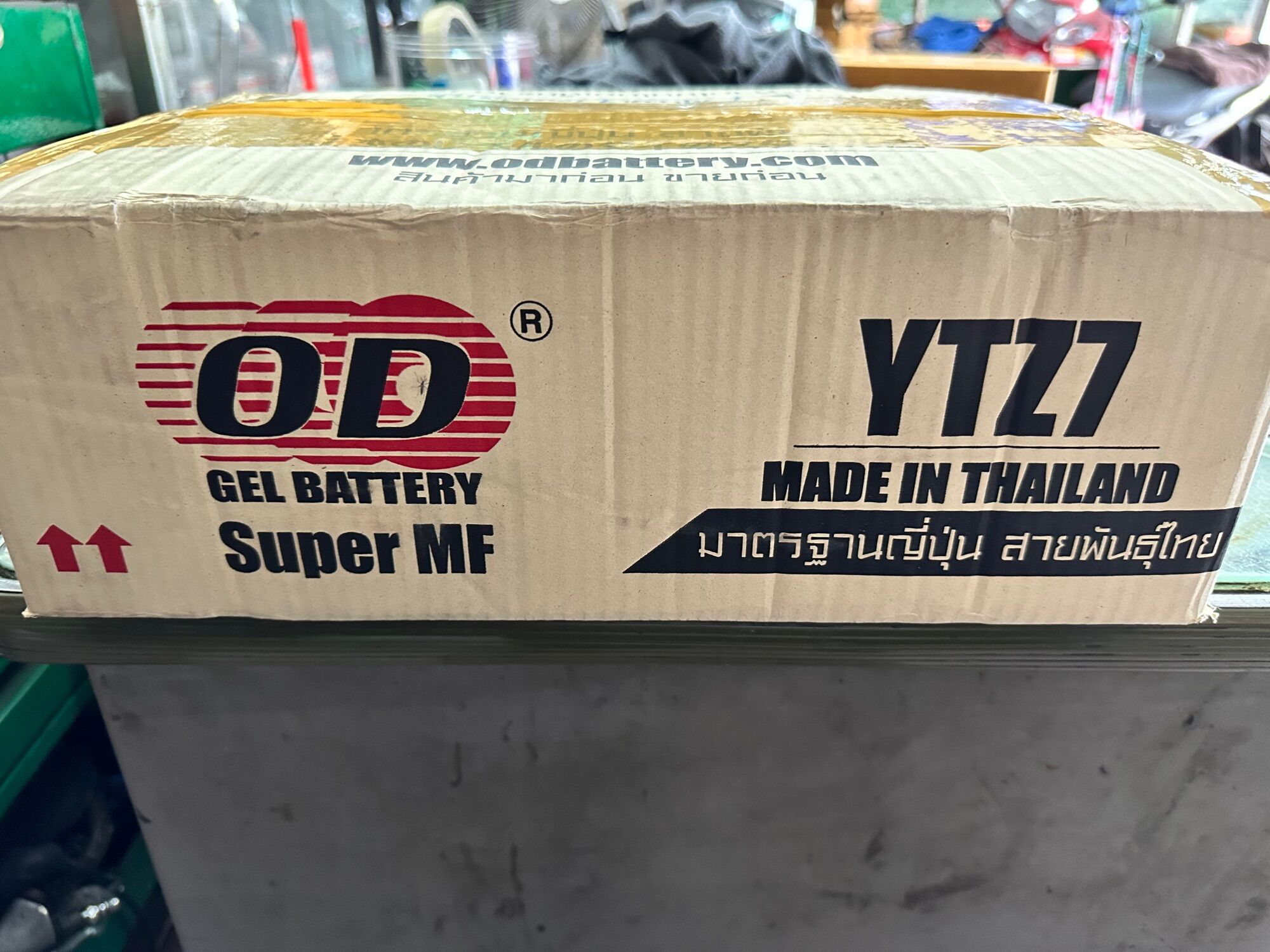แบตเตอรี่รถมอเตอร์ไซค์ยกลัง OD 7 แอมป์ YTZ7 ยกลัง 10 ลูก แบตใหม่ทุกลูก ...