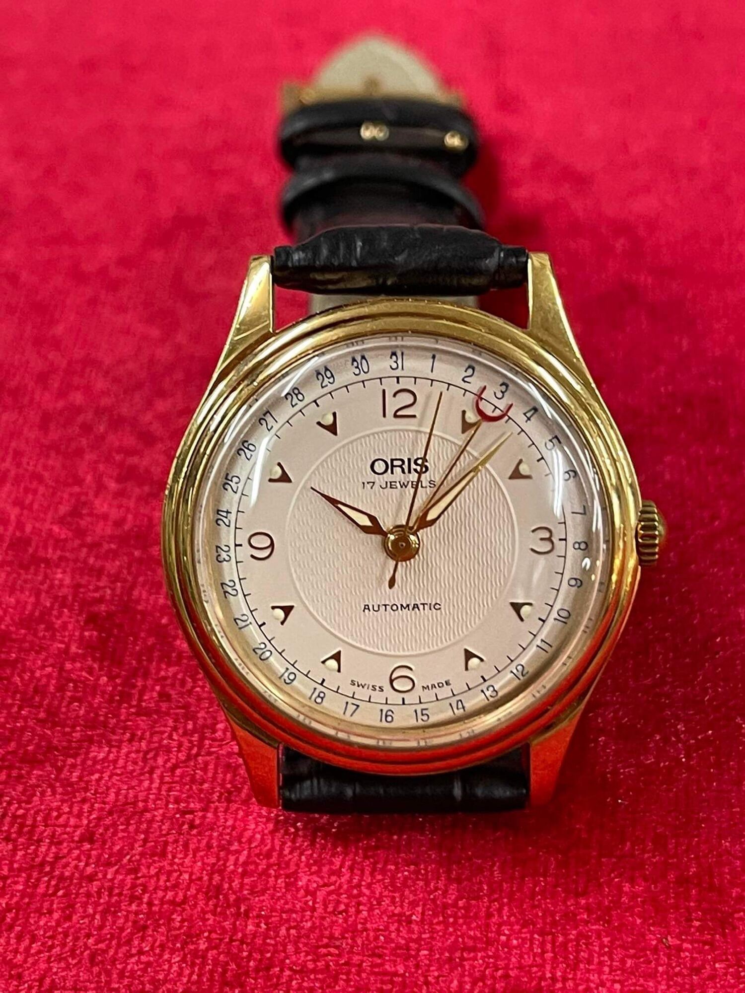 ORIS 574 Automatic 17 jewels เข็มชี้วันที่ก้ามปูตัวเรือนทอง นาฬิกาผู้ชาย มือสองของแท้ | Lazada.co.th