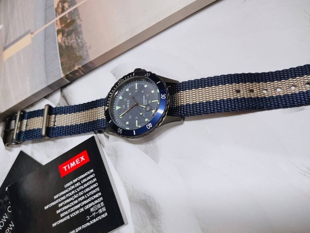 นาฬิกาผู้ชาย Timex ????TM-TW2U90100 TM S21 NAVI XL 41 M BLU BLUFAB ...