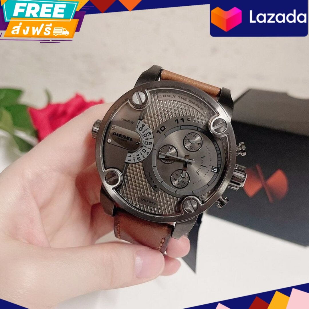 นาฬิกา Diesel Little Daddy Chronograph Brown Leather Watch รุ่น #DZ7442 ...