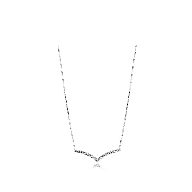 สร้อยคอเรืองแสง Pandora สร้อยคอโซ่กระดูกไหปลาร้า397802cz ของขวัญดีไซน์ ...