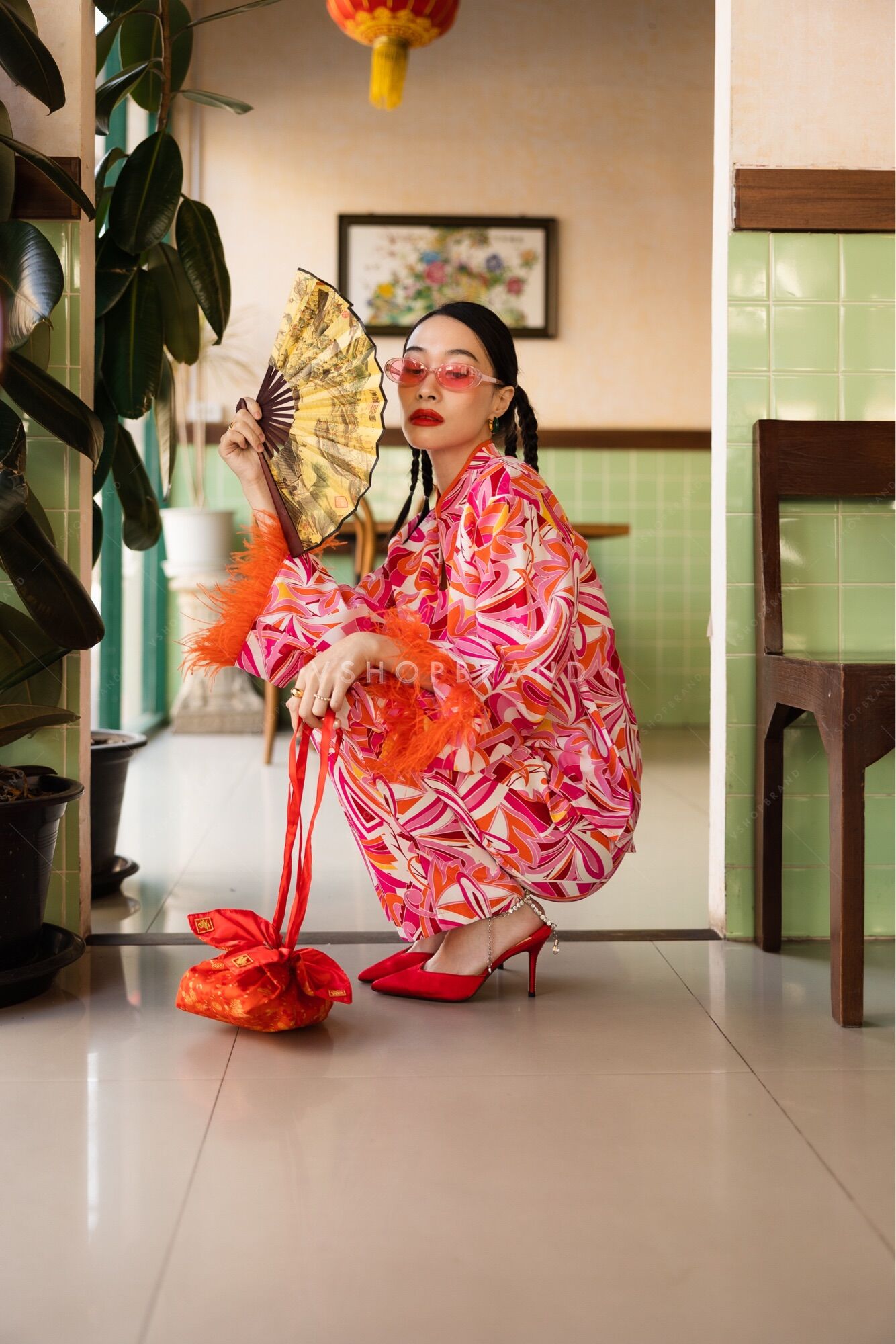 🏷️VSHOPBRAND #3134-1 #3147 ชุดกี่เพ้า ชุดขนนก ชุดเซ็ตขายาว ชุดตรุษจีน ...