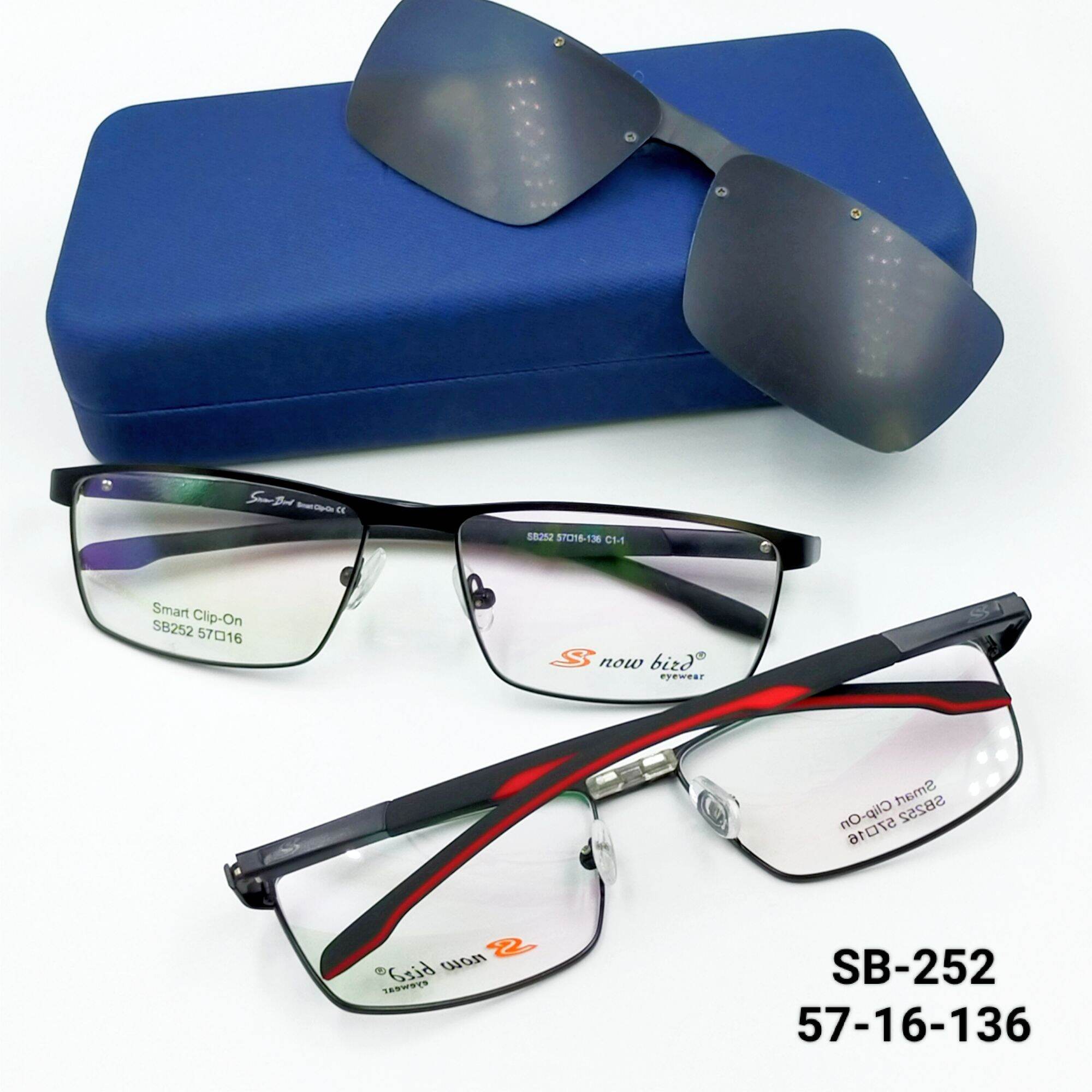 กรอบแว่นตา Snow bird Clip-On SB-252 ขาสปริง กรอบโลหะเต็มเฟรม - Geekku ...