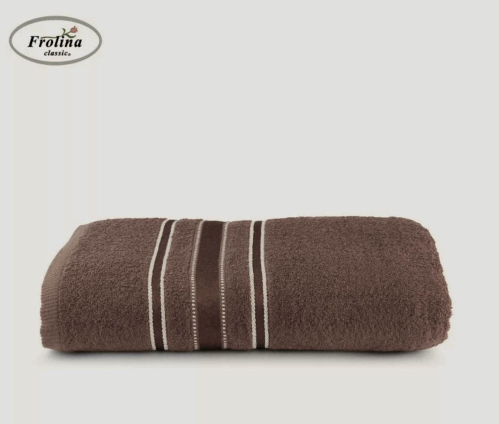 Frolina classic ผ้าขนหนูเช็ดตัว ขนาด 30x60 นิ้ว ดีไซน์ solid สีน้ำตาล ...