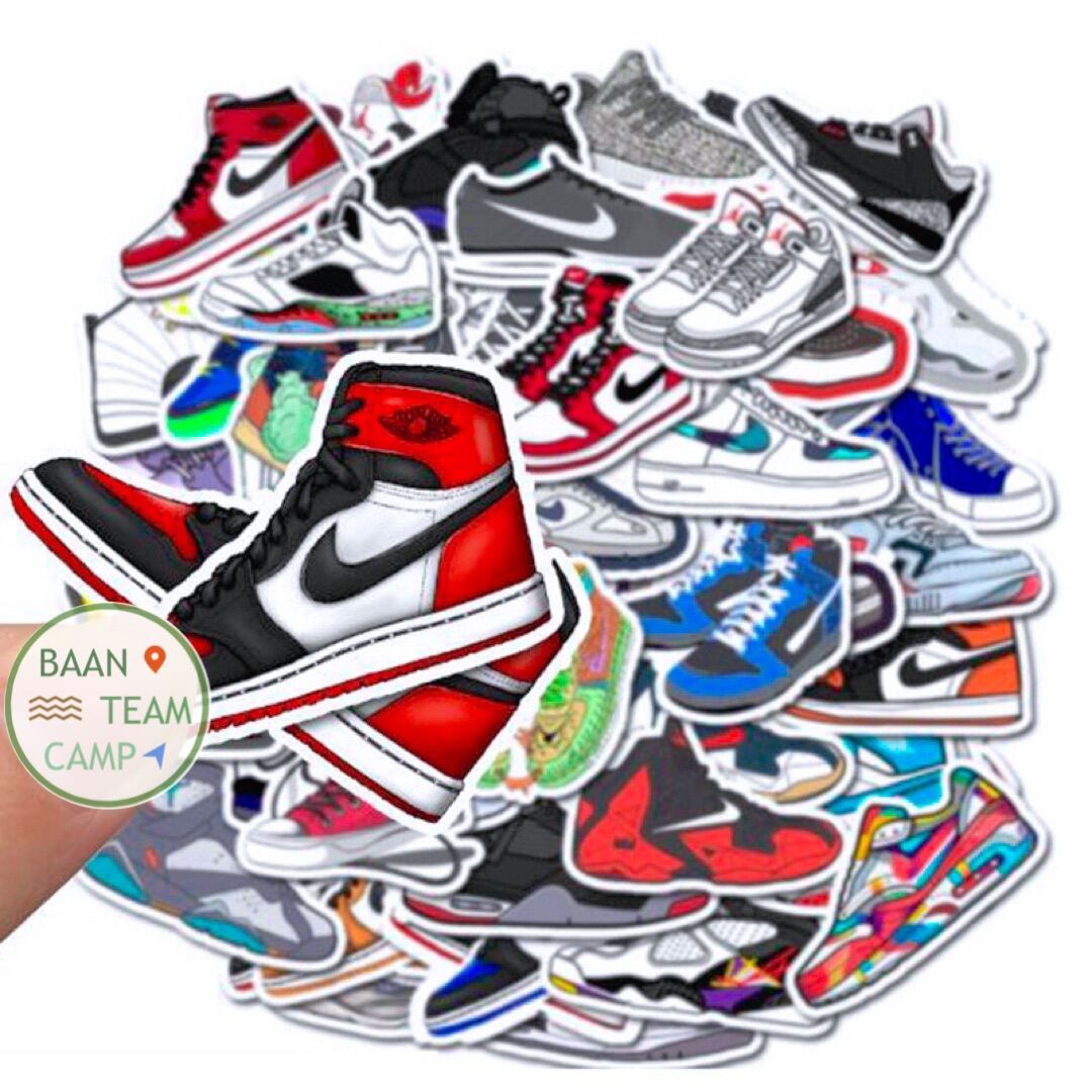 สติ๊กเกอร์ nike 52 ไนกี้ สติ๊กเกอร์nike50ชิ้น sticker Nike stickerไนกี้ ...