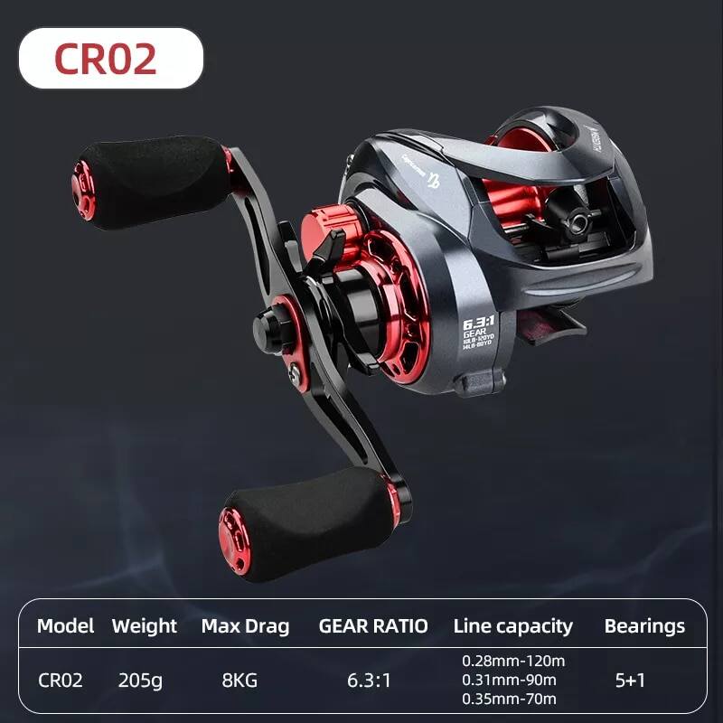 New Baitcasting Reel ความเร็วสูง6.3:1 Ratio สดน้ำเค็มระบบเบรกแม่เหล็ก ...