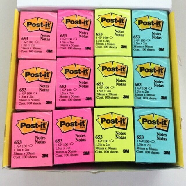 Post it note 3M No.653 ขนาดเล็ก 1.5 x 2 นิ้ว กระดาษโน้ต มีกาวในตัว โพ ...