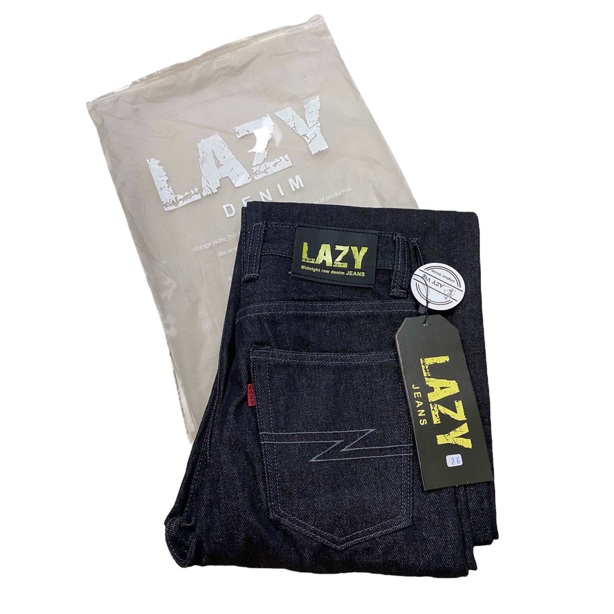 กางเกงยีนส์ Lazy มิดไนท์ ผ้าดิบ 14oz | Lazada.co.th