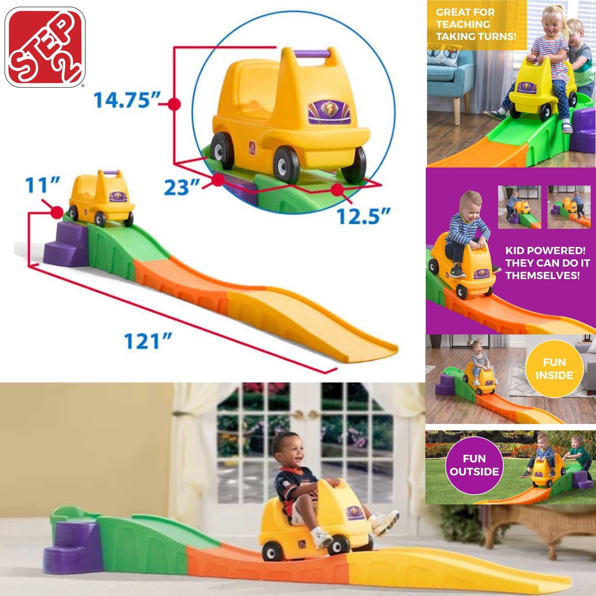 นำเข้า🇺🇸 โรลเลอร์โคสเตอร์เด็กเล่น Step2 Up & Down Roller Coaster - Kids ...