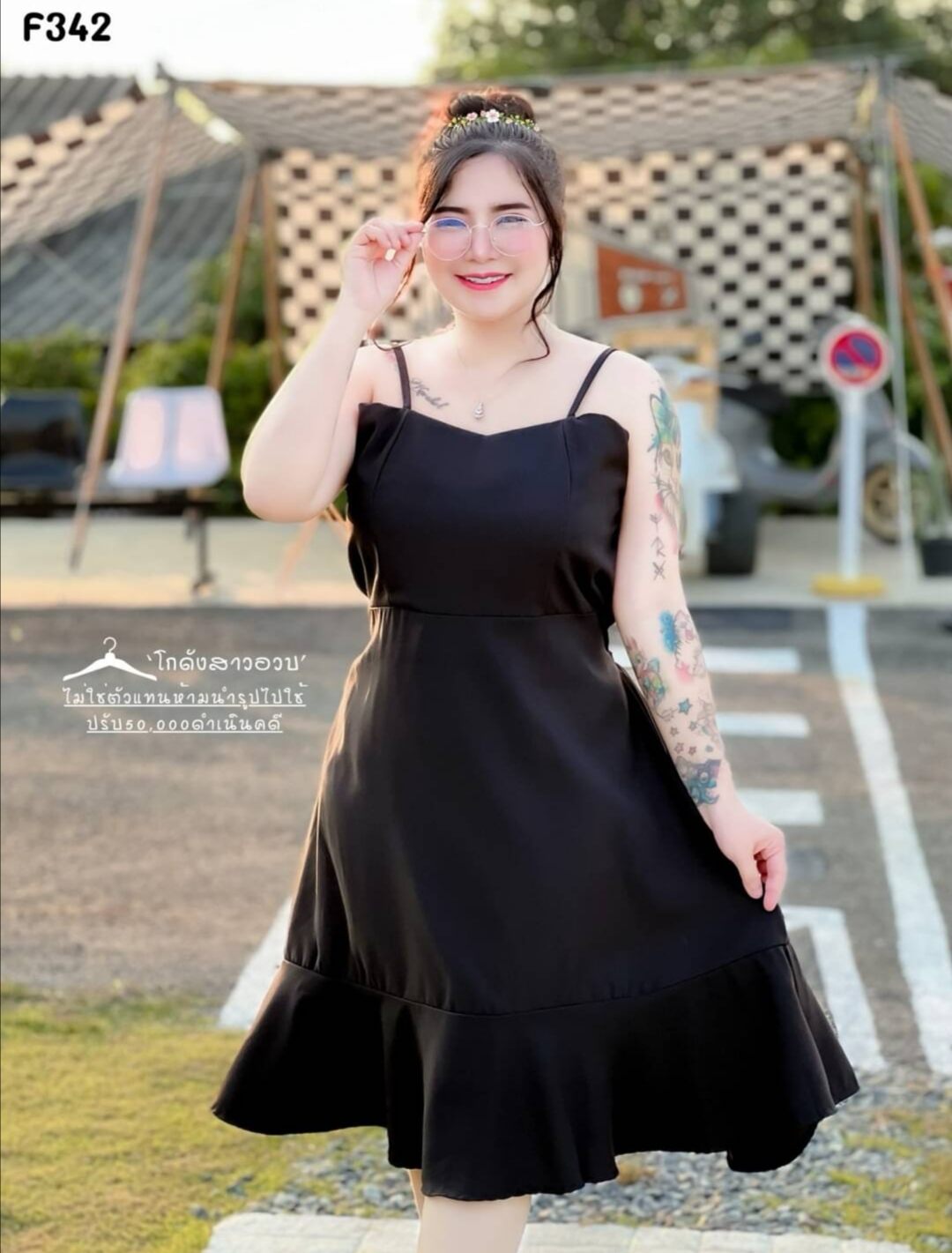 C985 เดรสสายเดี่ยวเซเลป เดรสยาวสาวอวบ ชุดเดรสสาวอวบอ้วน เสื้อผ้าคนอ้วน เสื้อผ้าสาวอวบ Plussize ...