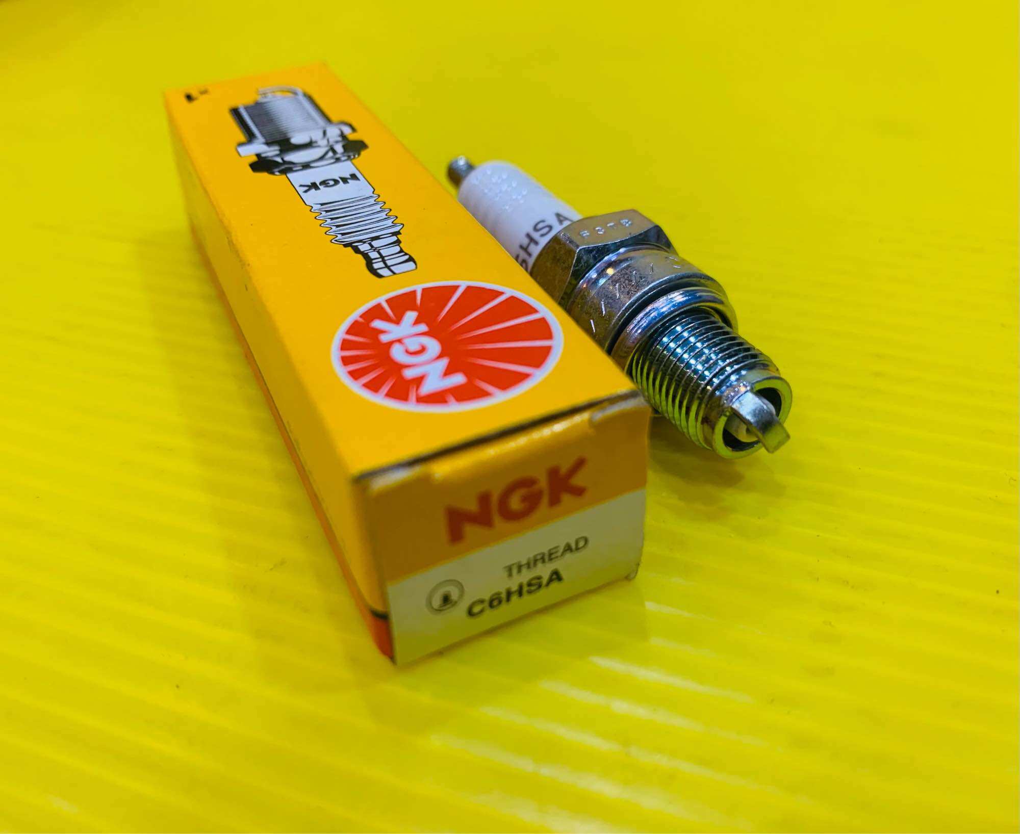 หัวเทียน มอเตอร์ไซค์ NGK C6HSA (10หัว1กล่อง) WAVE-Z100SPARKSMASH ของแท้ ...