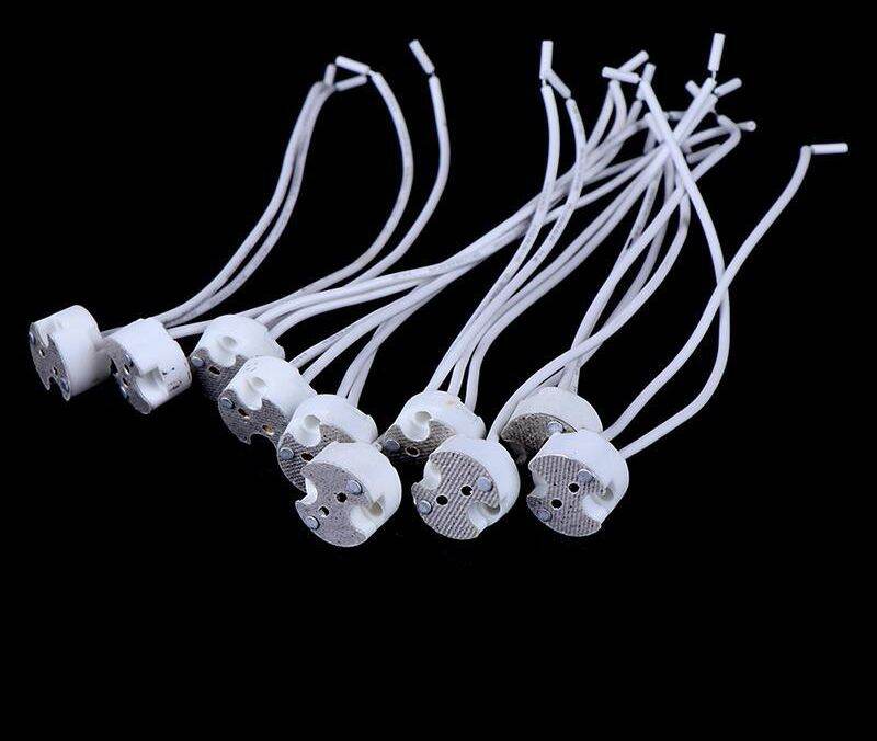 ขั้วหลอดฮาโลเจน MR16 GU4 GU5.3 ทรงกลม Halogen Socket ฐานซ็อกเก็ตเชื่อม ...
