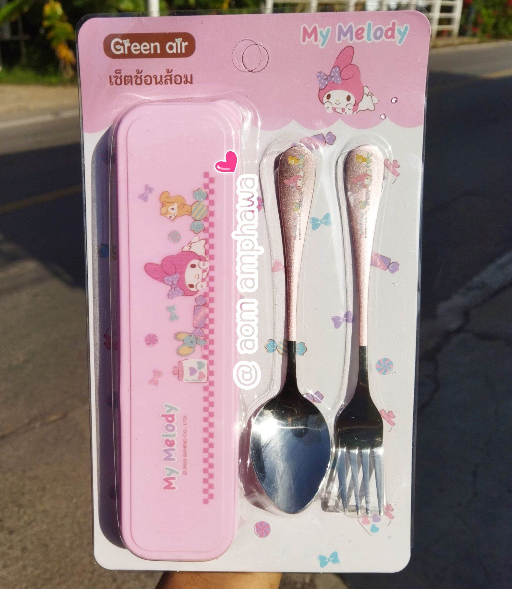 🍣 ชุดเซ็ท ช้อน+ส้อม 𝗦𝗔𝗥𝗜𝗢 พร้อมกล่อง #ลิขสิทธิ์แท้ 1OO % 🍱#ใช้ได้ทั้ง ...