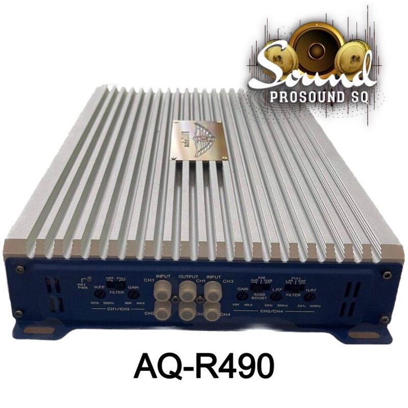 AUDIO QUART รุ่น AQ-R490 เพาเวอร์แอมป์ Class AB 4Ch 1600Watts. (Silver) - PRO SOUND SQ - ThaiPick