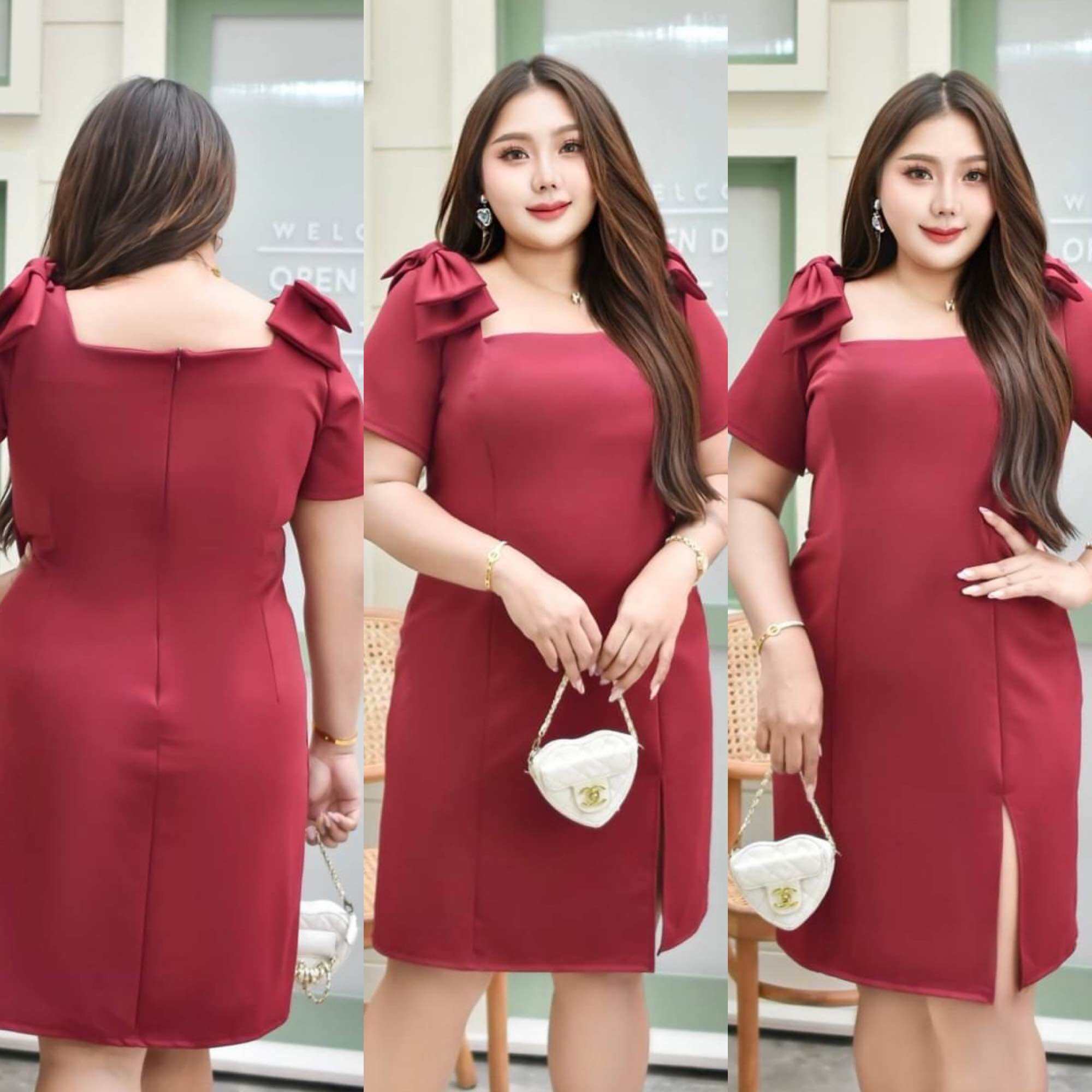 Janny ชุดเดรส เดรสสาวอวบ อ้วน Bigsize Plussize XXL ชุดออกงาน ชุดราตรี ผ้ามิลิน | Lazada.co.th
