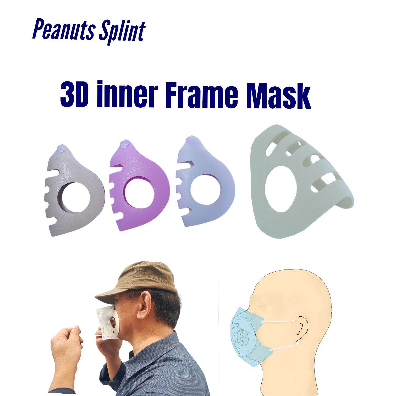 (Pack1)3D Inner frame mask, mask bracket,โครงรองด้านในแมส,หน้ากากผ้า ...