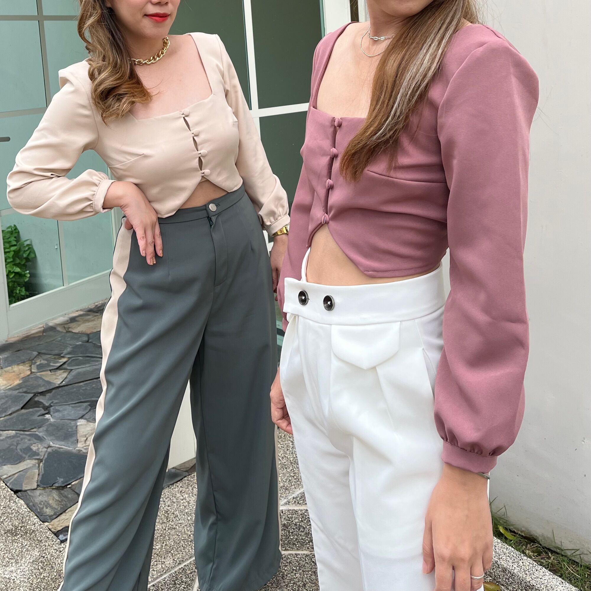 WARAN Crop Top เสื้อครอปสั้น แขนยาว สี Pink Dahlia - Warm.studioth ...