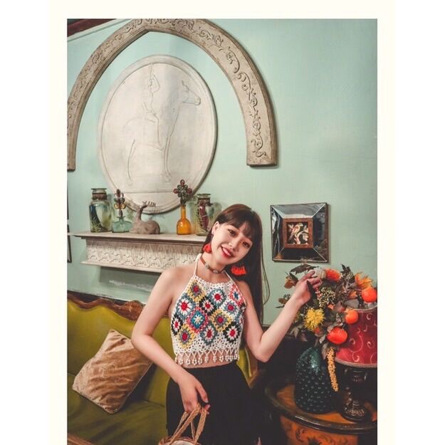 พร้อมส่งครบสี????สายเดี่ยวผูกคองานถักโครเชต์ สไตล์โบฮีเมียนแต่งตุ้งติ้ง ...