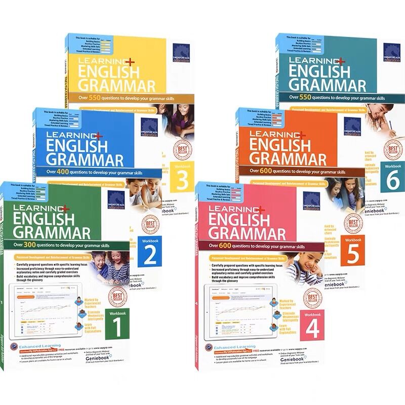SAP Learning English Grammar Workbook (6 BOOKS SET,Grade1-6) Singapore ...