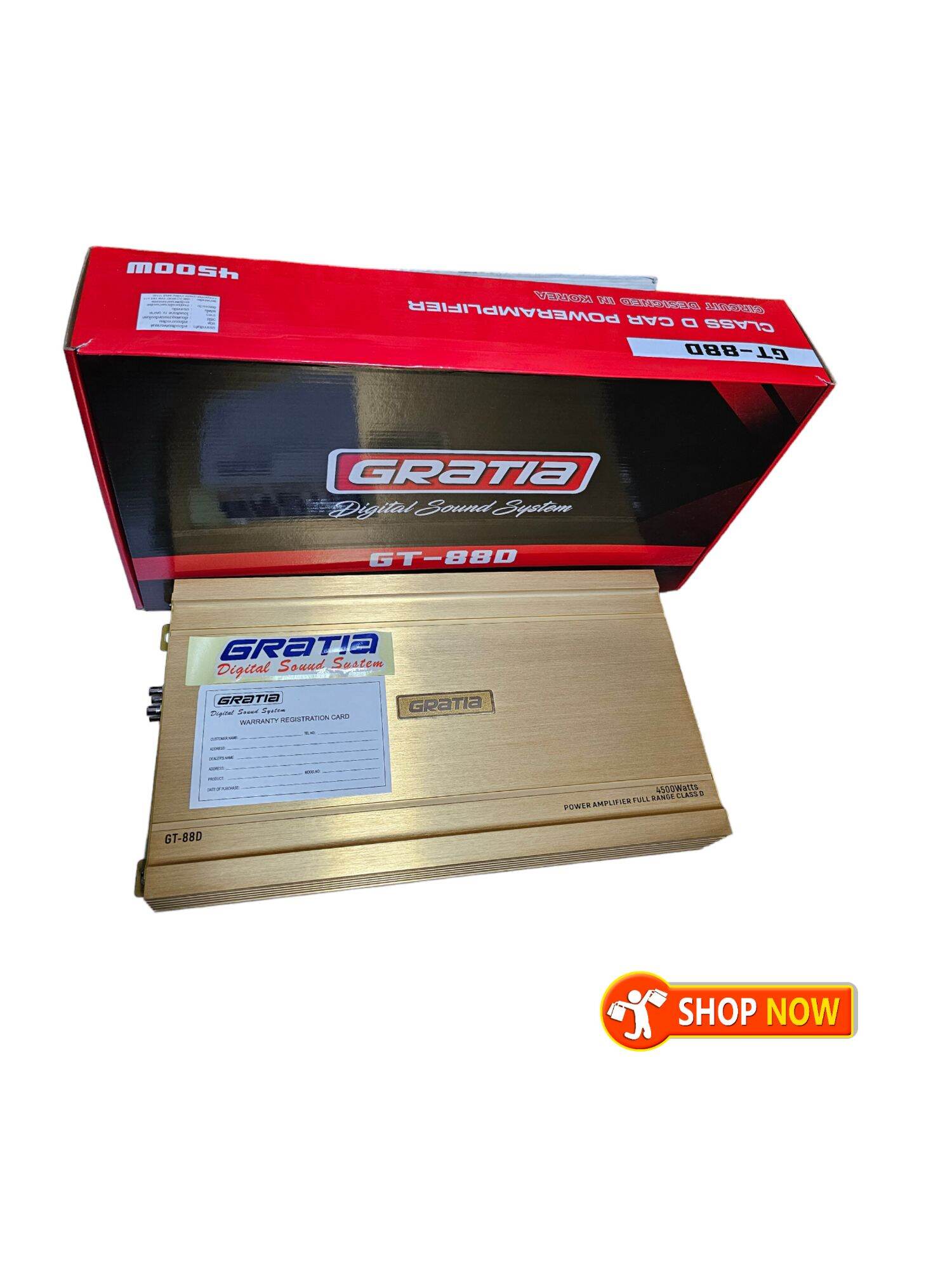 เพาเวอร์แอมป์ Gratia รุ่น GT-88D 4500 Watts Class D ขับซับ 10 นิ้ว-12 นิ้ว ได้ทุกสเปค แรงกำลังดี ...